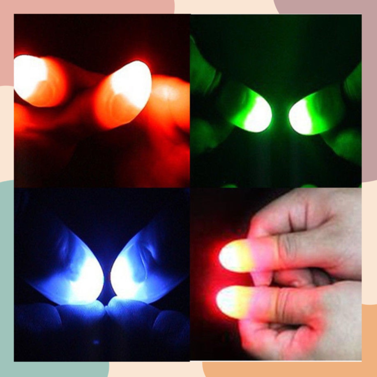 Magic Thumbs Fingers Light Up Trick Tips Evening Night Toy 1 Pair ...